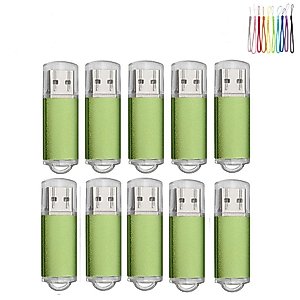 10PCS 2.0/3.0 USB Flash Drive Pen Drive Memory Stick Thumb Stick Pen Black (2.0/2GB, Green)