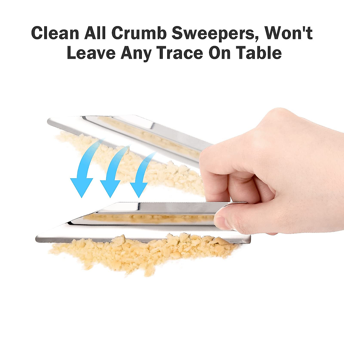 Crumbers for Servers, Crumb Sweepers, Food Crumb Scraper, Restaurant Crumb Cleaner, Portable Server Tools Stainless Steel Crumber Tool, Crumbers for Servers, Waiters, Waitresses (2 PACK, Pure Silver)