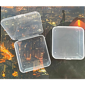 Pcxino 40 Pack 7.5 cm Small Clear Storage Box,Clear Plastic Beads Storage Containers Box with Hinged Lid for Small Items and Craft Projects