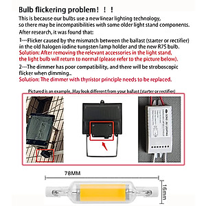 TOWBEBER R7s LED Bulb 78mm, 10W Double Ended J Base T3 LED Replacement for Halogen Light Bulbs 100W, Sapphire Epistar 3rd Generation 1000lm COB LED 3000K Warm White Light CRI 85 (3PCS)