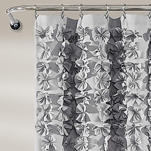 Lush Decor Lucia Shower Curtain, 72" x 72", Light Gray