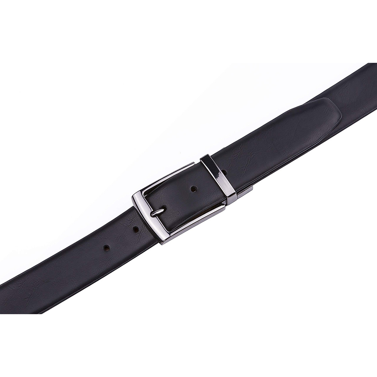 Axesoria Men's Vegan Reversible Belt Gunmetal Buckle Black/Tan 32/34