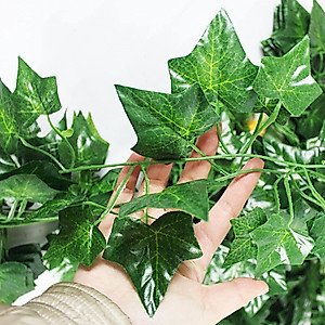 SHINILY 84Ft 12 Strands Artificial Ivy Fake Vines, Greenery Leaves Ivy Garland Artificial Hanging Plants for Home Kitchen Garden Wedding Party Wall Room Decor
