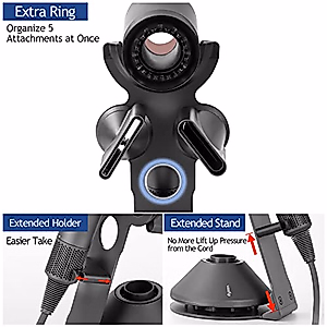 Hair Dryer Stand for Dyson Supersonic Hair Dryer, Dyson Hair Dryer Holder Rack with Power Plug Hair Dryer Attachments Organizer for Dyson Accessory Bathroom Blow Dryer Holder Hair Care Tools Black, UEMUSI