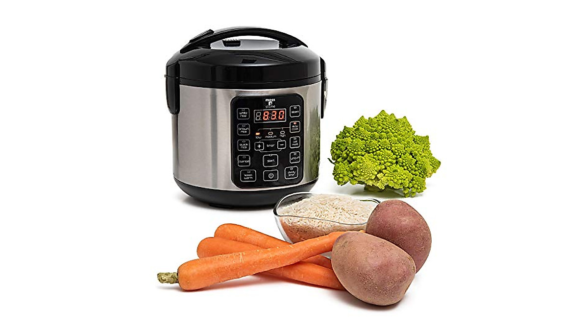 Moss & Stone 8-Cup Electric Rice Cooker with Steamer