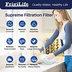 FrigiLife FXHTC 5 Micron 10" x 4.5" Whole House Sediment Activated Carbon Water Filter Replacement for GE FXHTC, GXWH40L, GXWH35F, GNWH38S, RFC-BBSA, W50PEHD, DuPont WFHD13001, 3 PACK