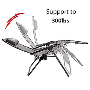 Timber Ridge Zero Gravity Chair Locking Lounge Recliner for Outdoor Beach Patio Camping Support 300lbs, Gray