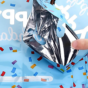 PintreeLand Medium(6.7 * 9.8inch) Happy Birthday Party Favor Bags 40 PCS Plastic Goodies Loot Bags Bulk for Kids Baby Girls & Boys Birthday Return Gift (B Style 40 Packs)