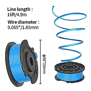 LINNNZI 7 PCS String Trimmer Strimmer Spool Line, Garden Weed Eater Spools Line Include 6 Pack String Trimmer Line + Spool Cap 24V 40V 80V for Greenworks 21222A 21602 21062 21132 21342 2100302