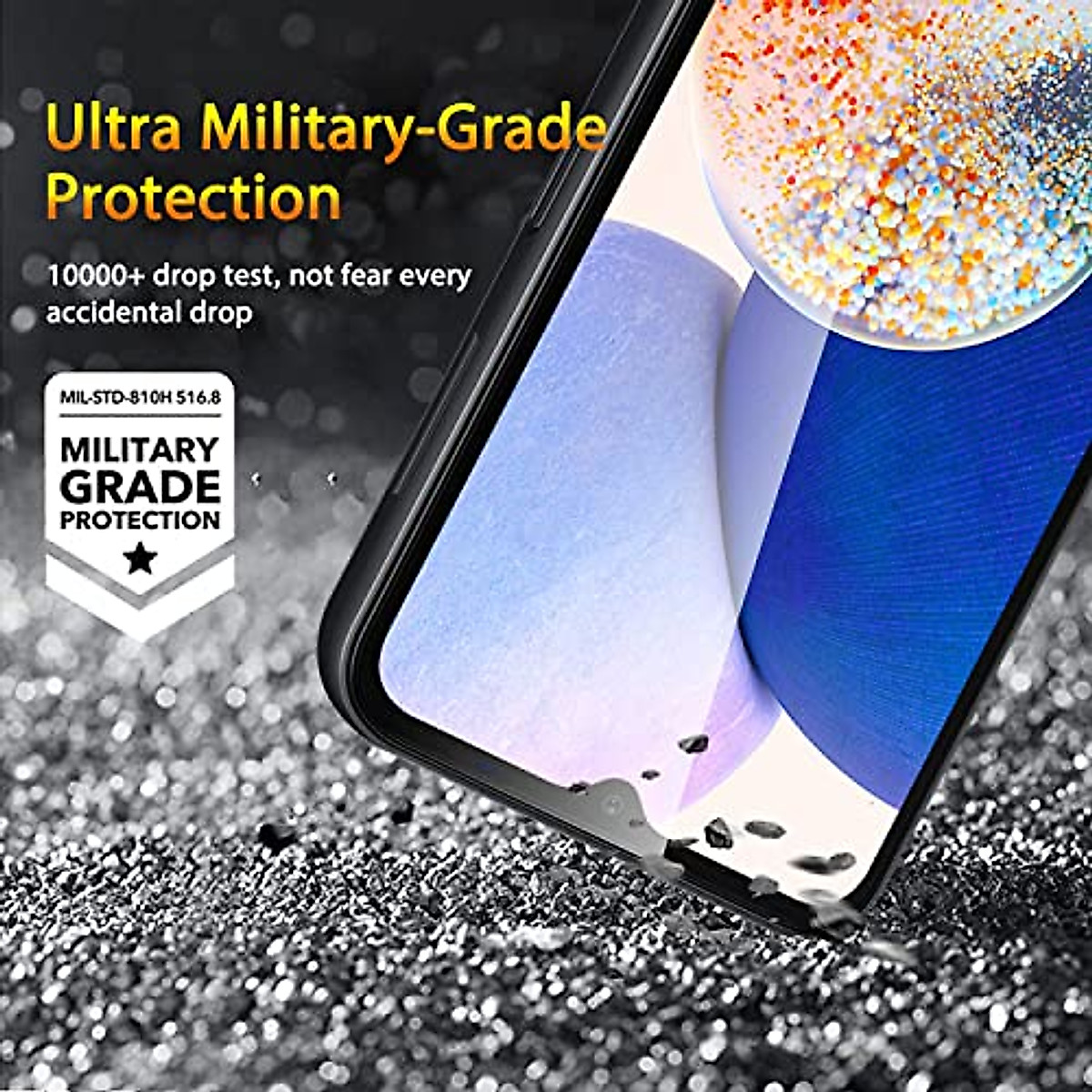 QsmQam 3 Pack Screen Protector for Samsung Galaxy A14 5G + 3 Pack Camera Lens Protector, Ultra HD Tempered Glass, 9H Hardness, Anti Scratch, Easy Installation - Case Friendly