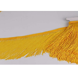 Heartwish268 Fringe Trim Lace Polyerter Fibre Tassel 6inch Wide 10 Yards Long for Clothes Accessories Latin Wedding Dress DIY Lamp Shade Decoration Golden Yellow