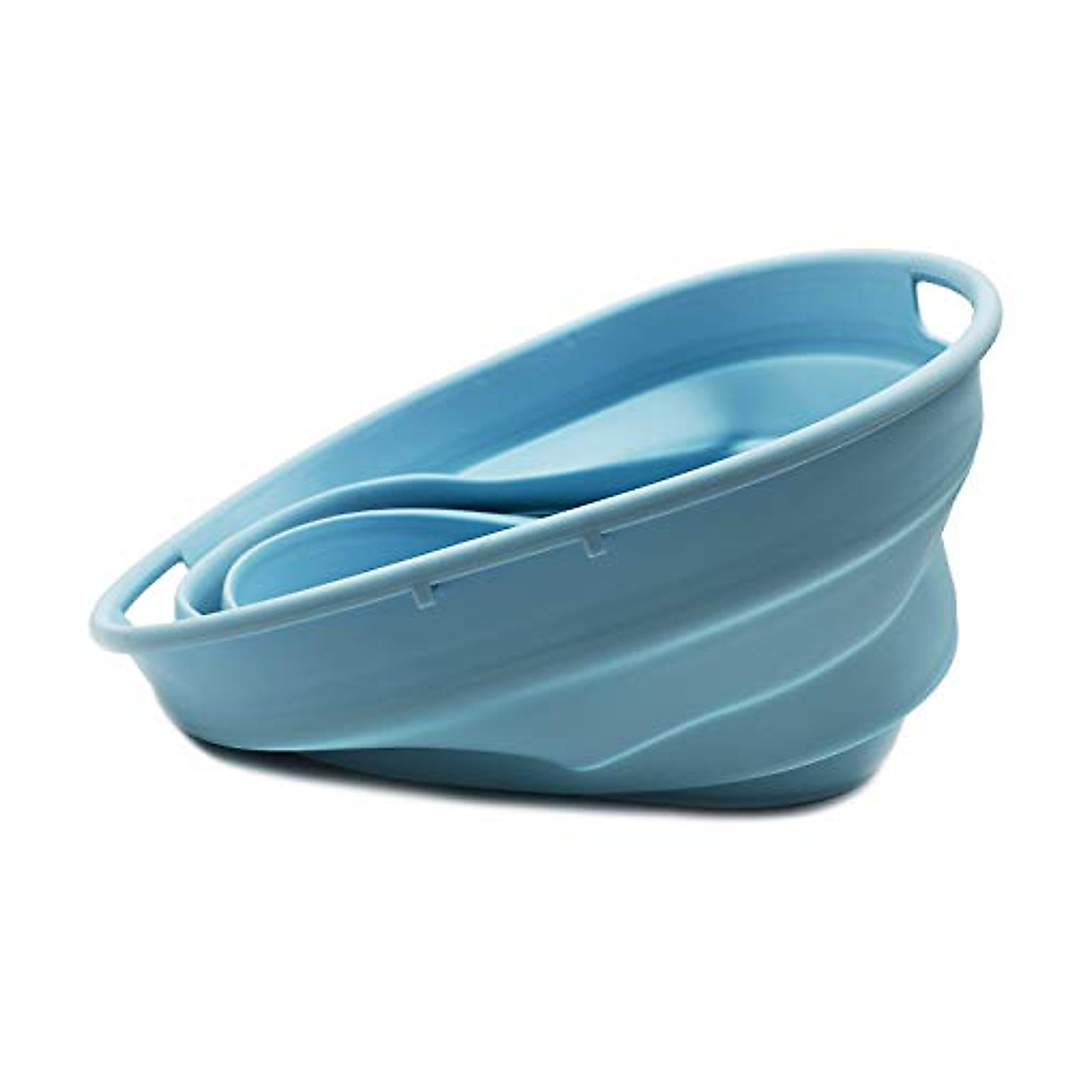 SAMMART 25L(6.6 gallon) Collapsible Oval Laundry Basket-Foldable Storage Container/Organizer-Portable Washing Tub-Space Saving Hamper-Pet Bath Tub, Water capacity 20L(5.28 gallon) (Sea Angel)