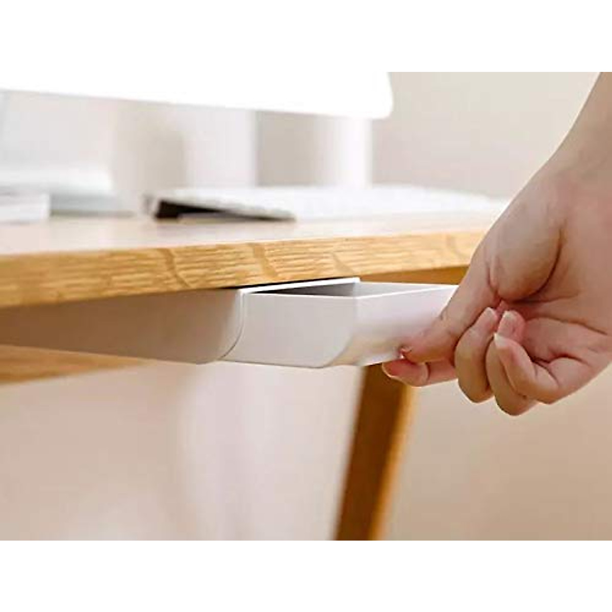 Hidden Underside Mini Desk Drawer Organizer- pencil cabinet Vanity Storage desktops and office space tray (3pack)