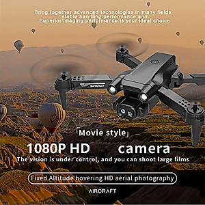 Drone with Camera for Adults, Dual 1080P HD FPV Camera RC Quadcopter Toys Gifts for Boys Girls, with 1 Batteries, Altitude Hold Headless Mode, One Key Start, 3 Speed Adjustment (Single 1080P Black)
