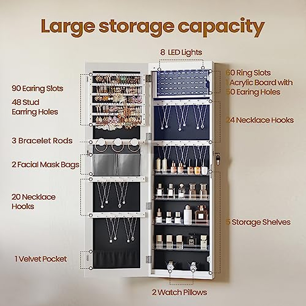 Hzuaneri Jewelry Cabinet Armoire