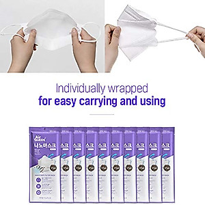 AIRQUEEN 3-Layer Nano-Filter Face Mask for Adults, 30 Pack White, Lightweight and Breathable Face Mask with Soft and Elastic Ear Loop, Reusable Face Mask