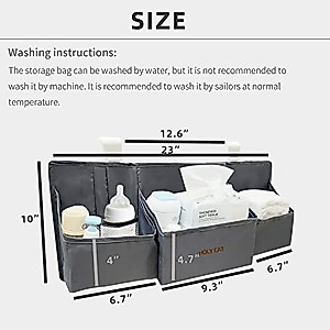 Holy Cat Hanging Baby Diaper Caddy Organizer with Paper Pocket for Changing Table Crib Playard Organization Nursery Organization Hanging Nursery-Grey…