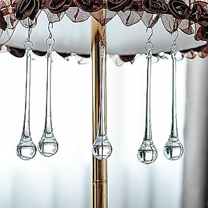 H&D 10pcs 5.9inch Large Crystal Raindrop Chandelier Prisms Hanging Drops Pendants DIY Parts (Clear)