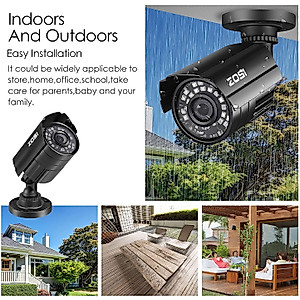 ZOSI 1080P 4 Pack HD-TVI Security Bullet Cameras Outdoor Indoor Weatherproof with 24pcs IR LEDs 65ft Night Vision for 2.0MP Surveillance TVI CCTV System (Renewed)