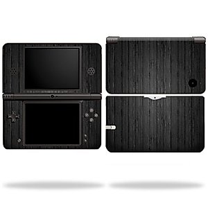 MightySkins Skin Compatible with Nintendo DSi XL wrap Sticker Skins Black Wood