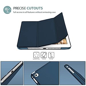 ProCase Smart Case for iPad Air 2 2014, Ultra Slim Lightweight Stand Protective Case Shell with Translucent Frosted Back Cover for iPad Air 2nd (A1566 A1567) -Navy