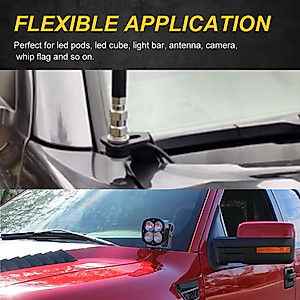 Samman F150 Hood Ditch Light Mount Raptor Engine Hood Hinge LED Pods Mounting Brackets for LED Cube LED Pods Antenna Compatible with Ford F150 2004-2014 & 1st Gen SVT Raptor