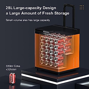 cureder 12 Volt Refrigerator 30 Quart 12 Volt Fridge (-13℉~50℉) 28L Car Freezer With Compressor 110-240V AC, Portable Refrigerator Freezer Fridge Cooler For Car, RV, Camping, Travel, Outdoor Use