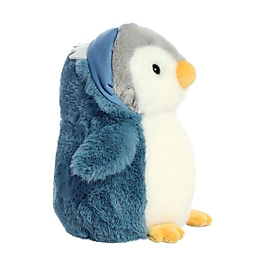 Aurora® Playful Pompom Penguin™ Dragon Stuffed Animal - Vibrant Companions - Endless Fun - Blue 7 Inches