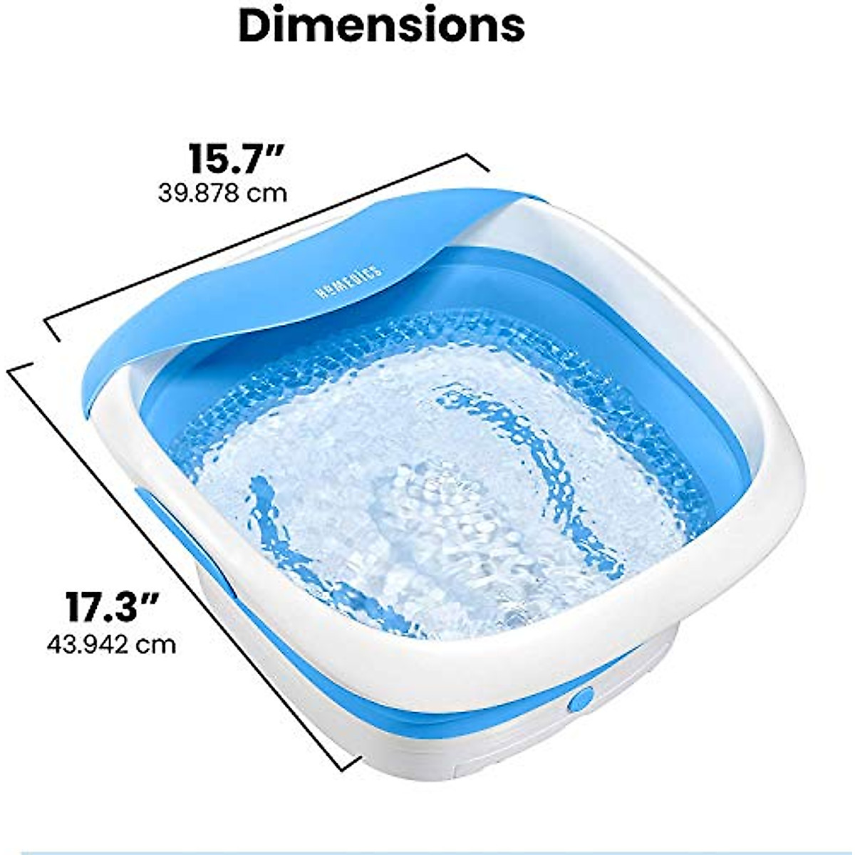 Homedics Compact Pro Spa Collapsible Footbath with Heat | Vibration Massage, ACU-Node Surface, Heat Maintenance | Improves Circulation, Soothe Tired Muscles, Collapsible Tub for Easy Storage
