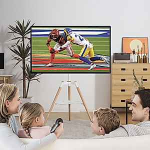 Fydeamer Universal Tripod Easel TV Stand for 32-65 inch LED LCD Screen Flat Curved Screen, Height Adjustable Studio TV Display Stand with 140° Swivel for Bedroom, Living Room, Corner TV Stand (White)