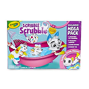 Crayola Scribble Scrubbie Pets Mega Pack (12 Pets), Reusable Pet Care Toy, Dog & Cat Toys for Kids, Holiday Gift for Girls & Boys, 3+