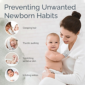 KiddyCare Baby Hand Mittens, Ultra Soft Newborn Gloves for Boys & Girls, Scratch-Resistant 0-6 Months, Breathable and Gentle Elastic Cuffs, Unisex Mittens for Everyday Comfort and Protection 4-Pack