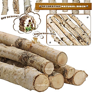 Uplama 6Pack Small Birch Logs for Fireplace Unfinished Wood Crafts DIY Home Decorative Burning,Fireplace Log Set (0.78''-1.18'' Dia. x 12" Long)