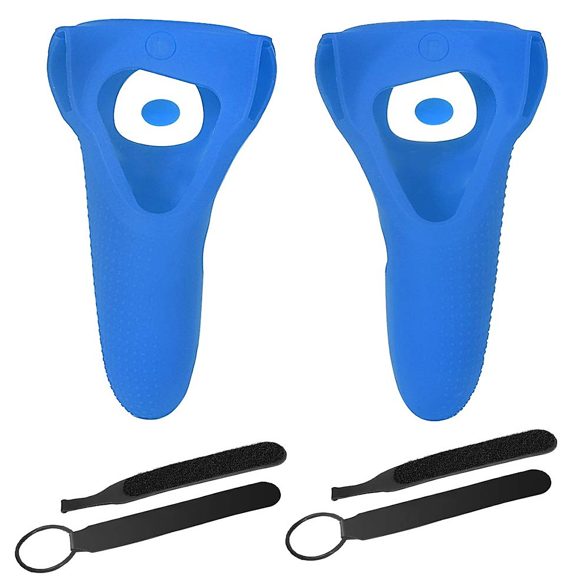HIJIAO Knuckle Strap & Controller Grip Skin for Oculus Quest/Oculus Rift S VR Headset (Blue)
