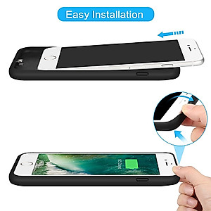 Battery Case for iPhone 6 Plus / 7 Plus / 8 Plus, 8500mAh Portable Battery Pack Rechargeable Protective Smart Battery Case for iPhone 6 Plus / 7 Plus / 8 Plus External 5.5 inch Charging Case - Black