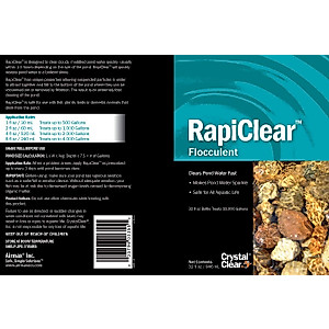 CrystalClear RapiClear Liquid Flocculent - Pond Water Clarifier - 32 Ounces Treats Up to 16,000 Gallons