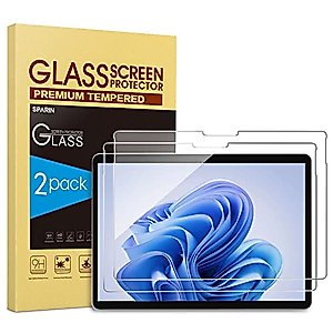 [2 Pack] SPARIN Screen Protector Compatible with Microsoft Surface Pro 9 2022 / Surface Pro 8 2021 / Surface Pro X (2021&2019), 13 inch, 9H Tempered Glass Screen Protector Support Surface Pen