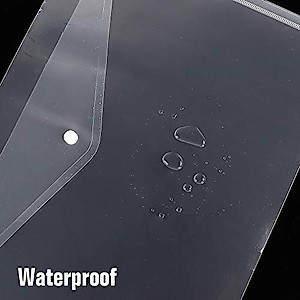 EOOUT 30pcs Plastic Envelopes, Clear Reusable Poly Envelope Waterproof File Folder with Snap Button, US Letter, A4 Size, for School Office Supplies