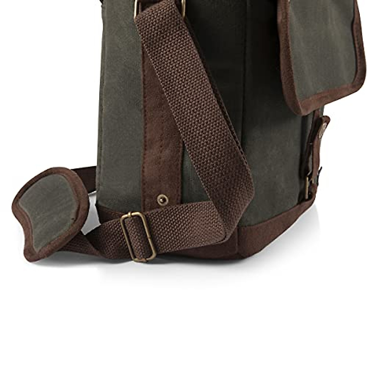 LEGACY - a Picnic Time brand Insulated Double Growler Tote with 64 oz. Stainless Steel Growlers, Beer Gifts for Men, Waxed Canvas Bag Water Bottle Carrier, (Khaki Green with Brown Accents)