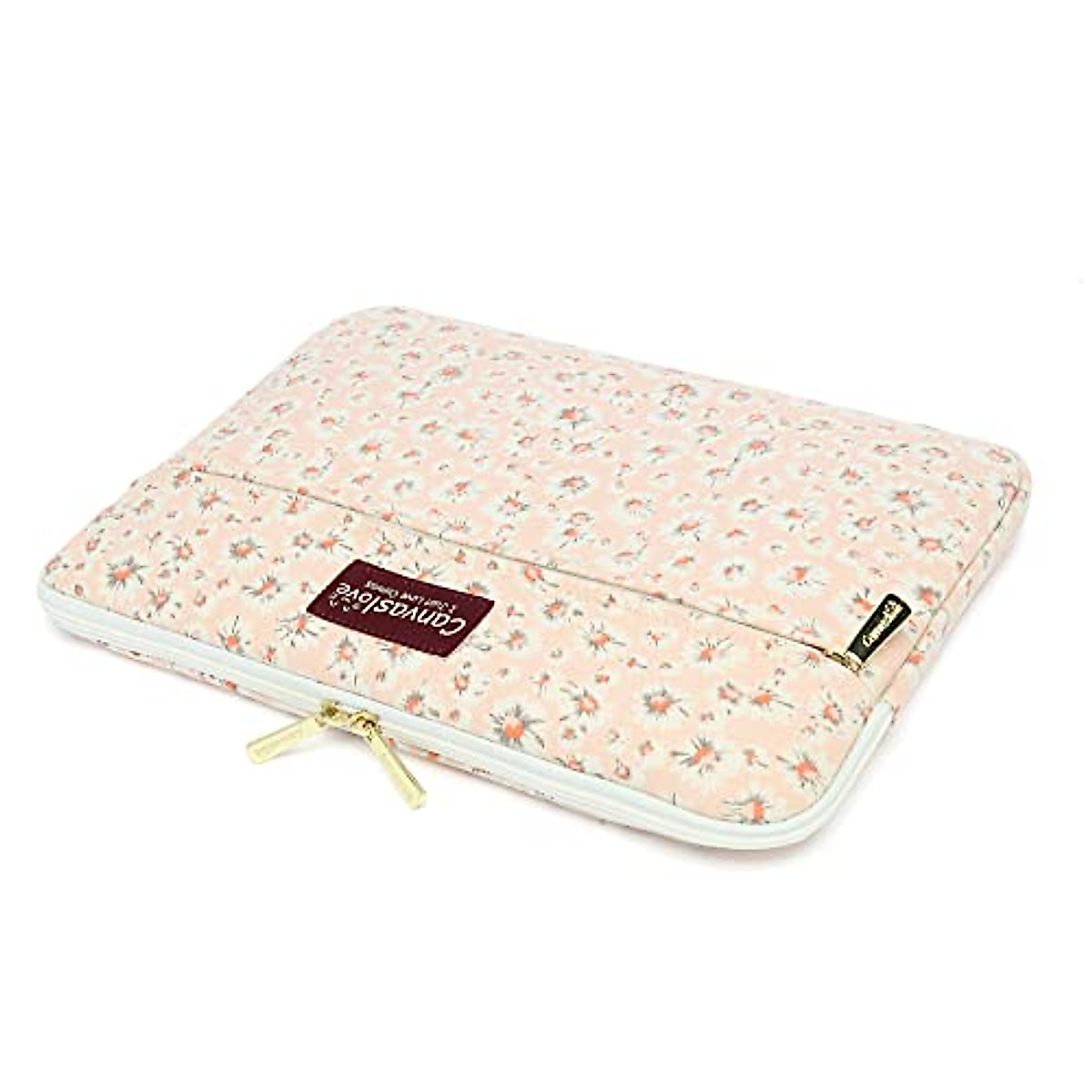 Canvaslove Pink Chrysanthemum Laptop Sleeve Case Bag with Pocket for MacBook Pro 14 inch,Surface Laptop 14.4 inch and HP Lenovo Dell ASUS Acer 14 inch Laptop Computer