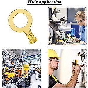 150 Pcs Cable Ring Terminal Ring Cable Lugs Copper Lugs Ring Terminals Connectors Brass Crimp Cable Connector Wire Terminals Assortment Kit