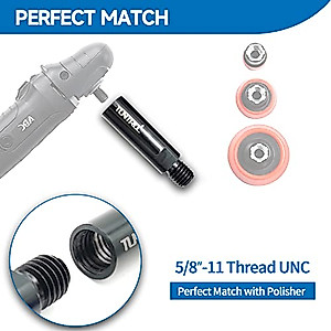 TUNTROL 5/8"-11 Thread Rotary Extension Shaft Set, 3" & 5" Aluminum Connecting Rod Extender for Car Polisher, Angle Grinder, Backing Plate