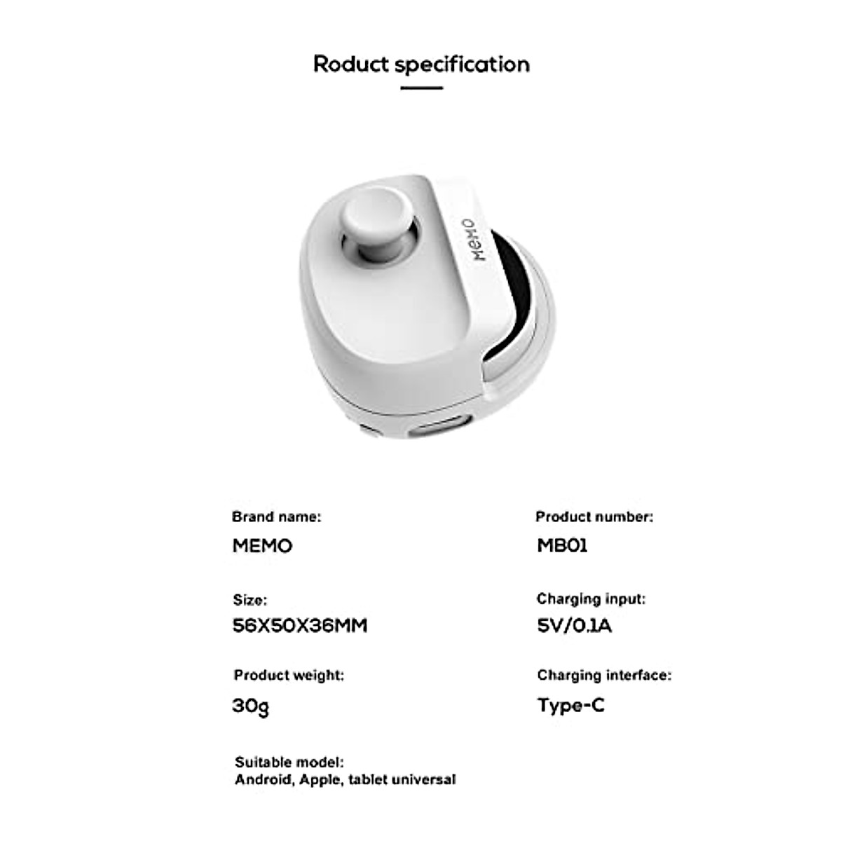 PUOX Mobile Game Controller Joystick, Call of Duty Mobile Game, Bluetooth Connection, Plug and Play, Single Joystick and Single Button Design, Suitable for Mobile Phone, Tablet Gamepad