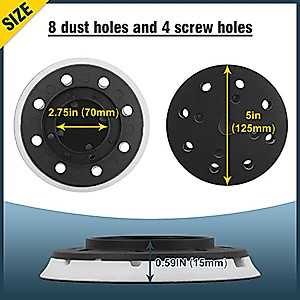 Durable 492280 ETS 125 Eq Jetstream Sanding Pad 125mm (5 in), Hard, 8 Holes fit for festool ETS 125, ES 125, ETSC 125, Pro 5 ltd Random Orbit Sanders Include a 5" Protection Pad 3-Year Warranty