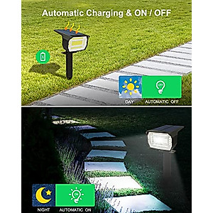 LOTMOS Solar Spot Lights Outdoor, [10 Pack/72 LED/3 Modes] 2-in-1 Solar Landscape Spotlights, Auto On/Off IP67 Waterproof Solar Powered Wall Lights for Front Door, Backyard, Garage, Deck(Cool White)