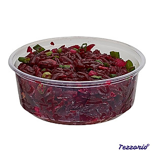 Tezzorio (200 Pack) 8 oz Deli Containers with Lids Combo, BPA-Free Translucent Plastic Deli Food Storage Containers with Lids, To Go/Take Out Food Containers