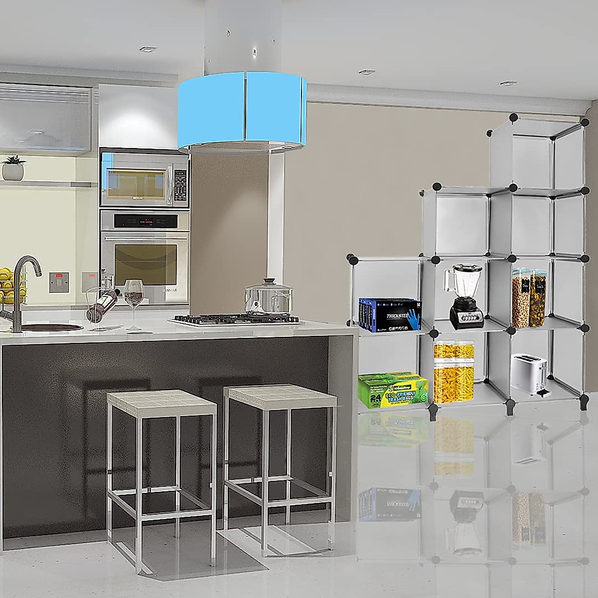 Gold Armour Cube Storage 9-Cube Bookshelf Closet Organizer Storage Shelves Shelf Cubes Organizer Plastic Square Book Shelf Bookcase DIY Closet Cabinet Organizer Shelving for Home Office Bedroom (Pink)