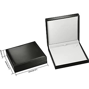The Jewellery Pak Black Color Big Necklace Chain Gift Box Luxury Soft Touch PU Leather Material Necklace Storage Box Size 6.42 inch(W)6.42〞(D)1.57〞(H)