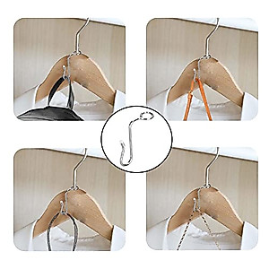 50 Pieces Clothes Hanger Connector Hooks Upgraded Metal Velvet Hanger Extender Hooks for Different Thickness Hangers, Organizer and Storage for Closet(Silver)