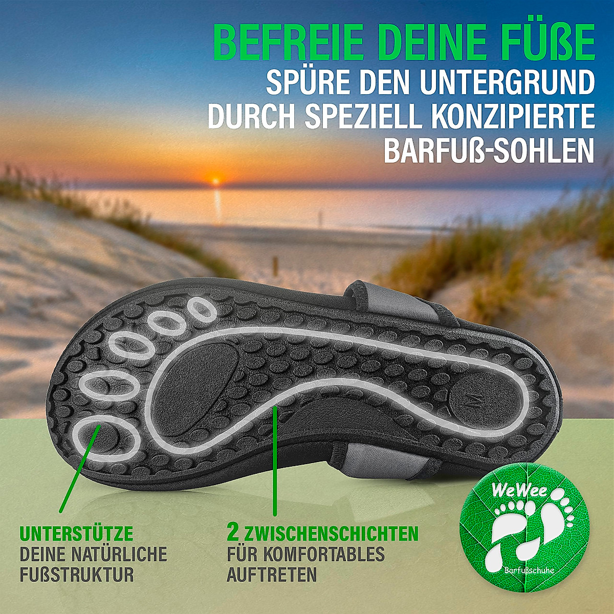 WeWee The Healthy All-Around Barefoot Shoes from Versatile Minimal Shoes with A Modern Everyday Look (Gray 9-10)